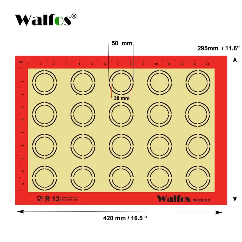 WALFOS силиконовый коврик для выпечки macaron 420x295 mm