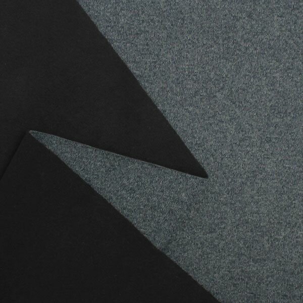 Трикотажная ткань "Black and Grey", черно-серая, ворсовая, 7x1.4 м
