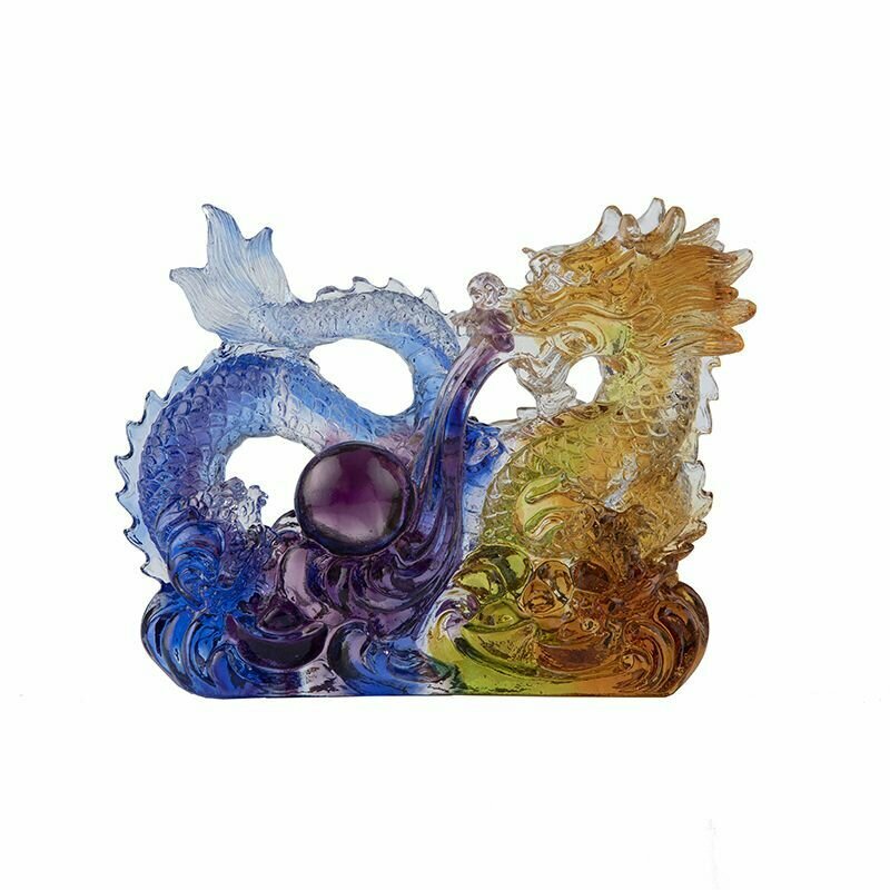 Статуэтка дракона CHUNZHIRAN Цвет (14см * 6см * 11см) Скульптура стеклянного дракона, статуэтки для интерьера