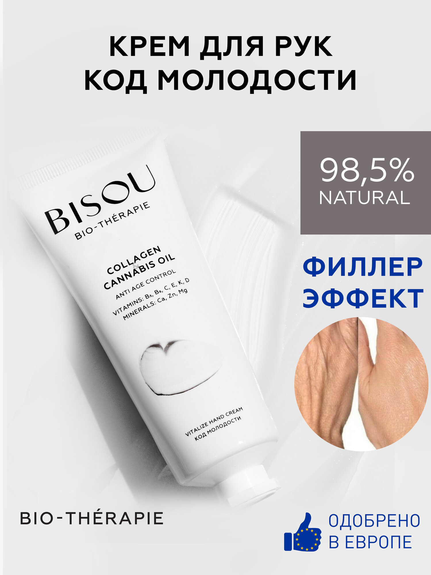 Крем для рук увлажняющий для сухой кожи с коллагеном и витамином Е, питательный крем для рук для очень сухой кожи