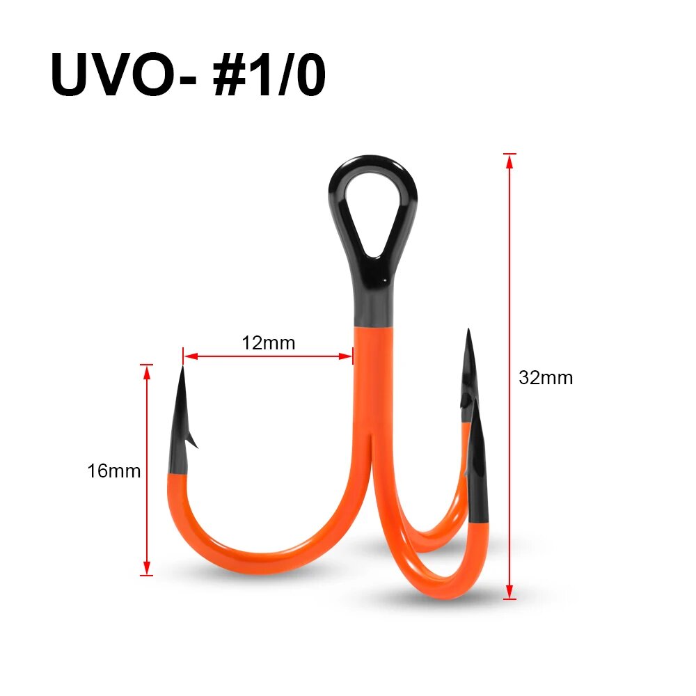 Тройной крючок Spinpoler UV Orange-No 1/0