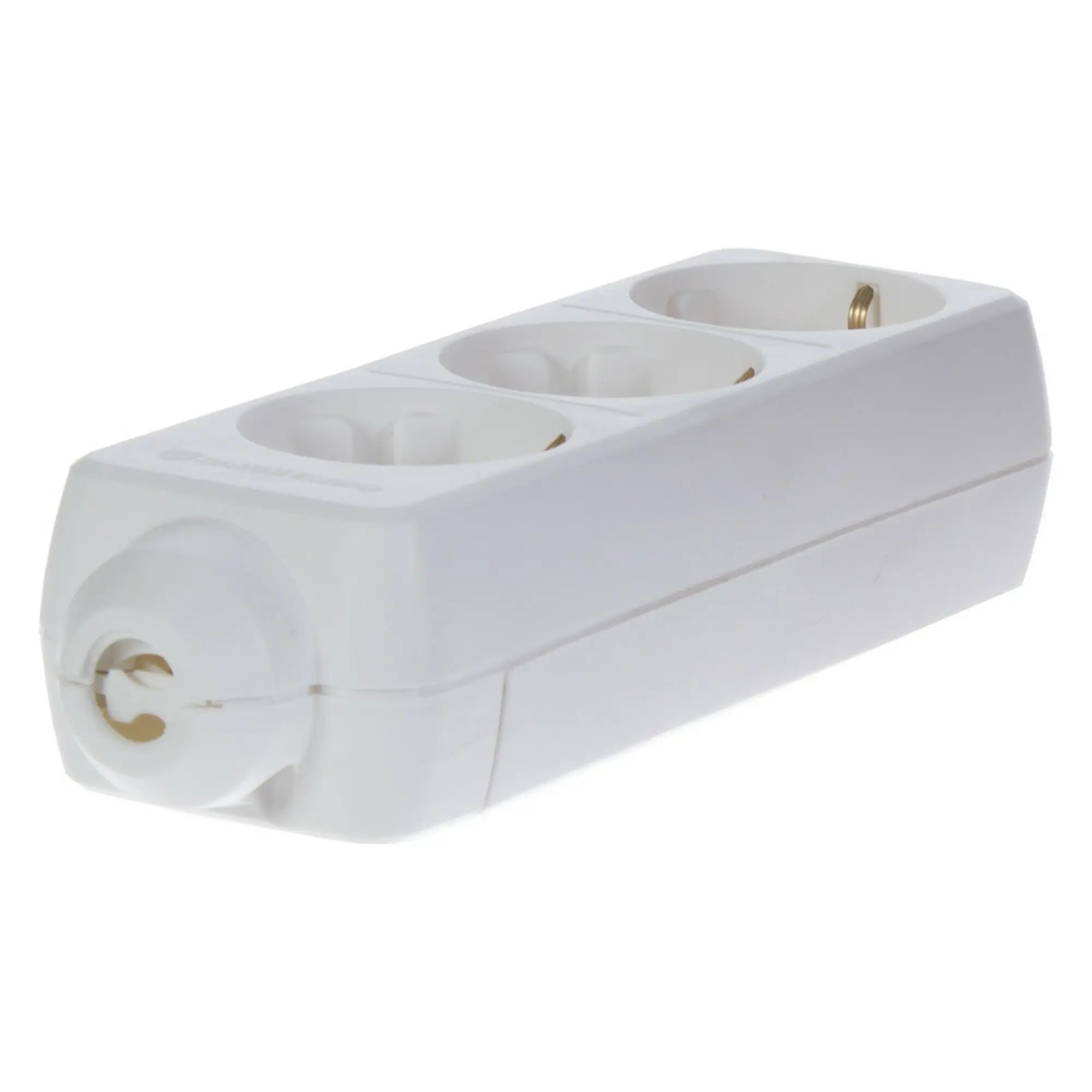 Защита Про колодка для удлинителя 3 розетки с заземлением 3500 Вт белый цвет