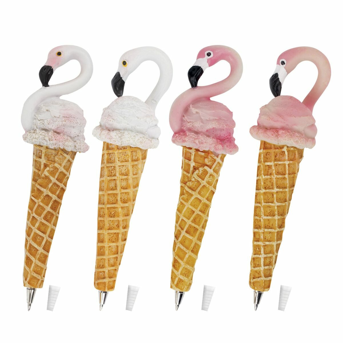 Ручка шариковая фигурная Brauberg "Мороженое-Фламинго" (0.5мм, синяя), 4 дизайна (142764), 12шт.