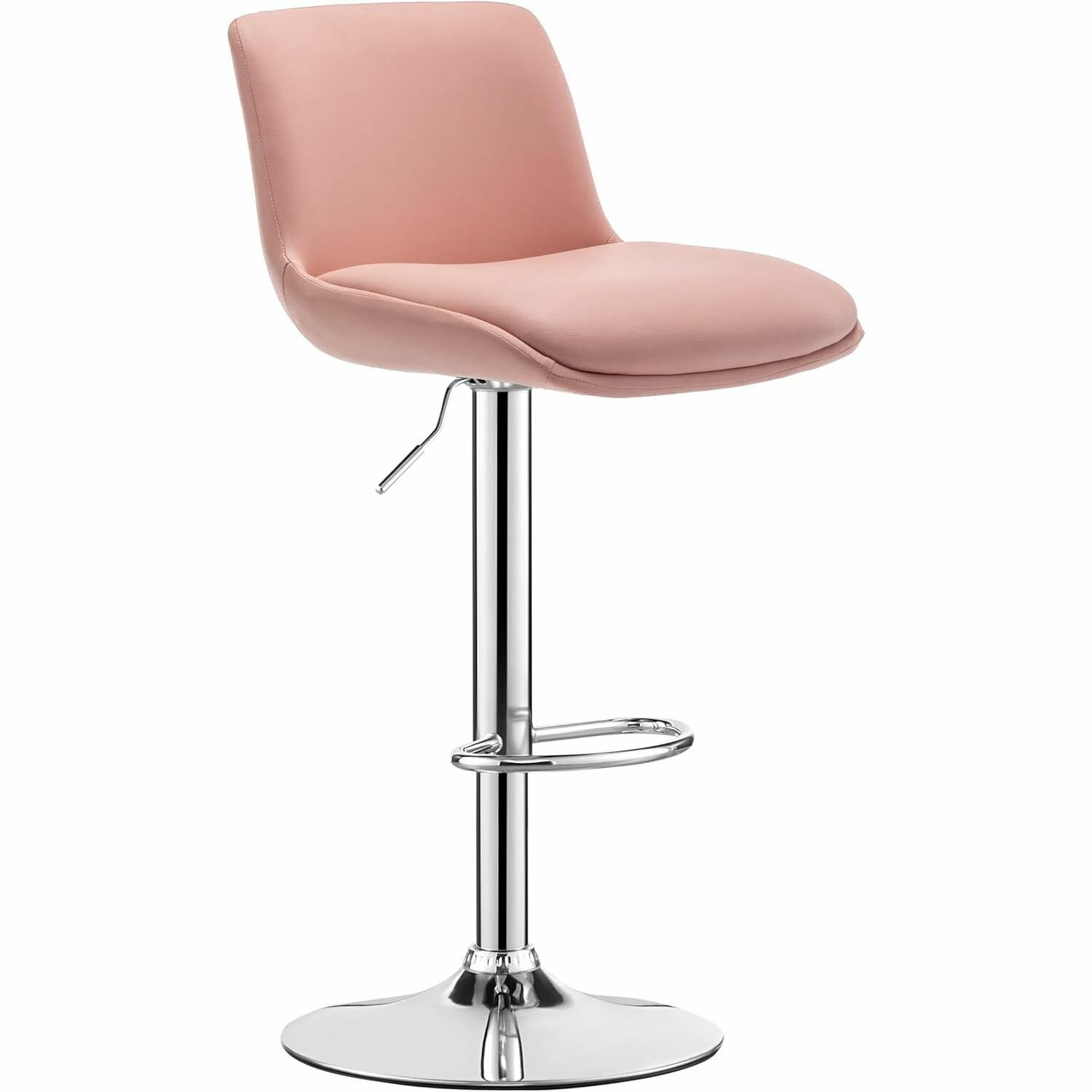 Современный вращающийся стул с мягкой обивкой и спинкой, подходящий для баров и стоек, регулируемая высота
