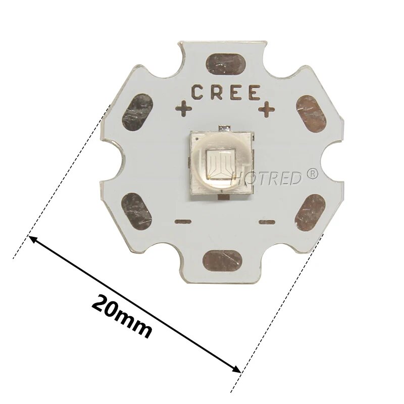 Светодиод УФ 10W 395-400nm HotRed 20mm