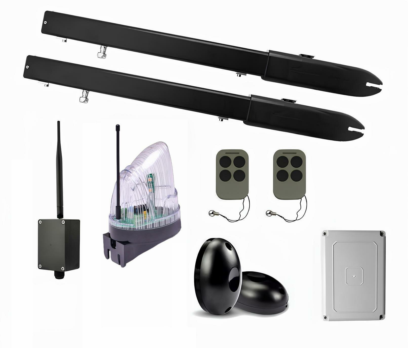 Автоматика для распашных ворот KSW-3000 FULL-5K-BT, комплект: 2 привода, блок управления, 2 пульта, фотоэлементы, лампа, Bluetooth-модуль