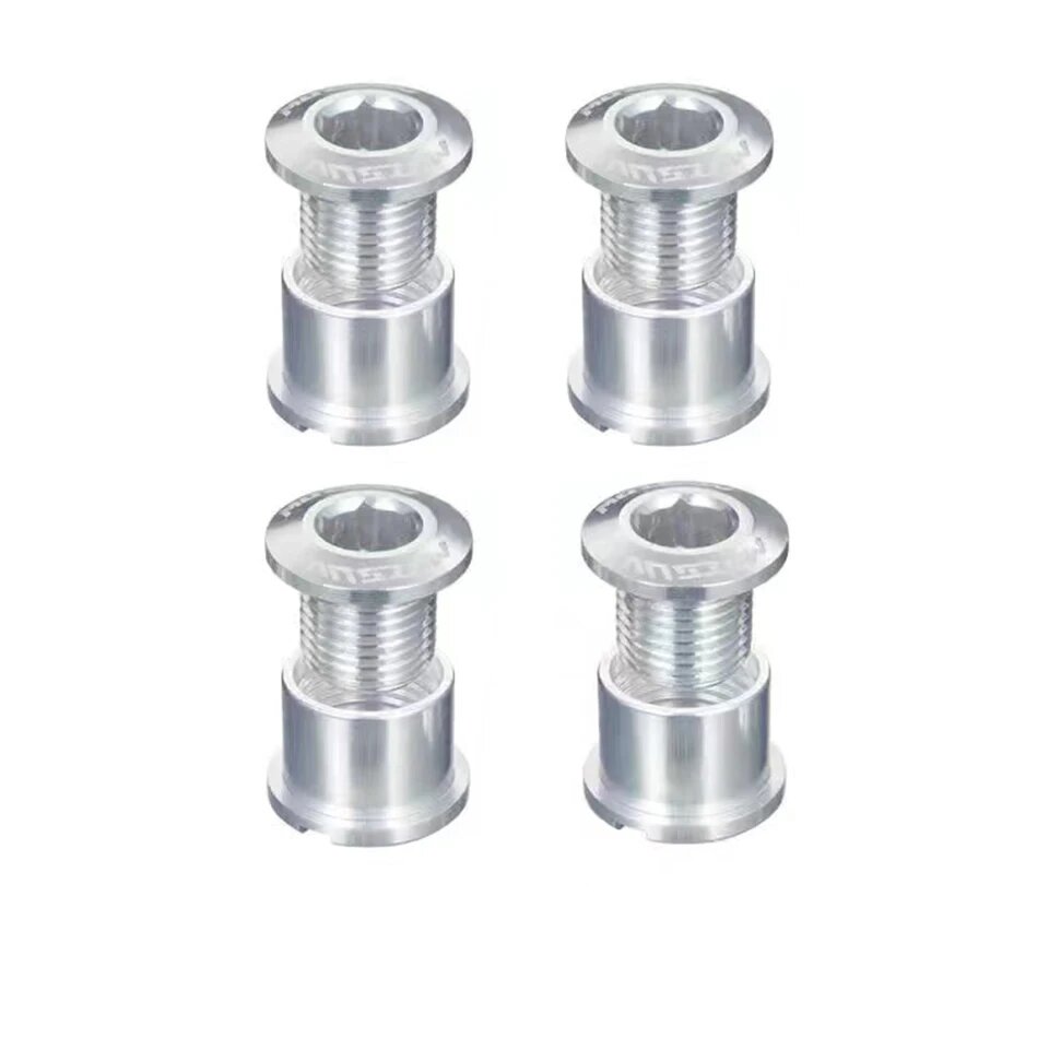 MOTSUV Болты для велосипедной звезды 4/5 шт, алюминиевые, 4.9/6.4 мм Серебряный, Double 6.4mm, 4pcs Silver