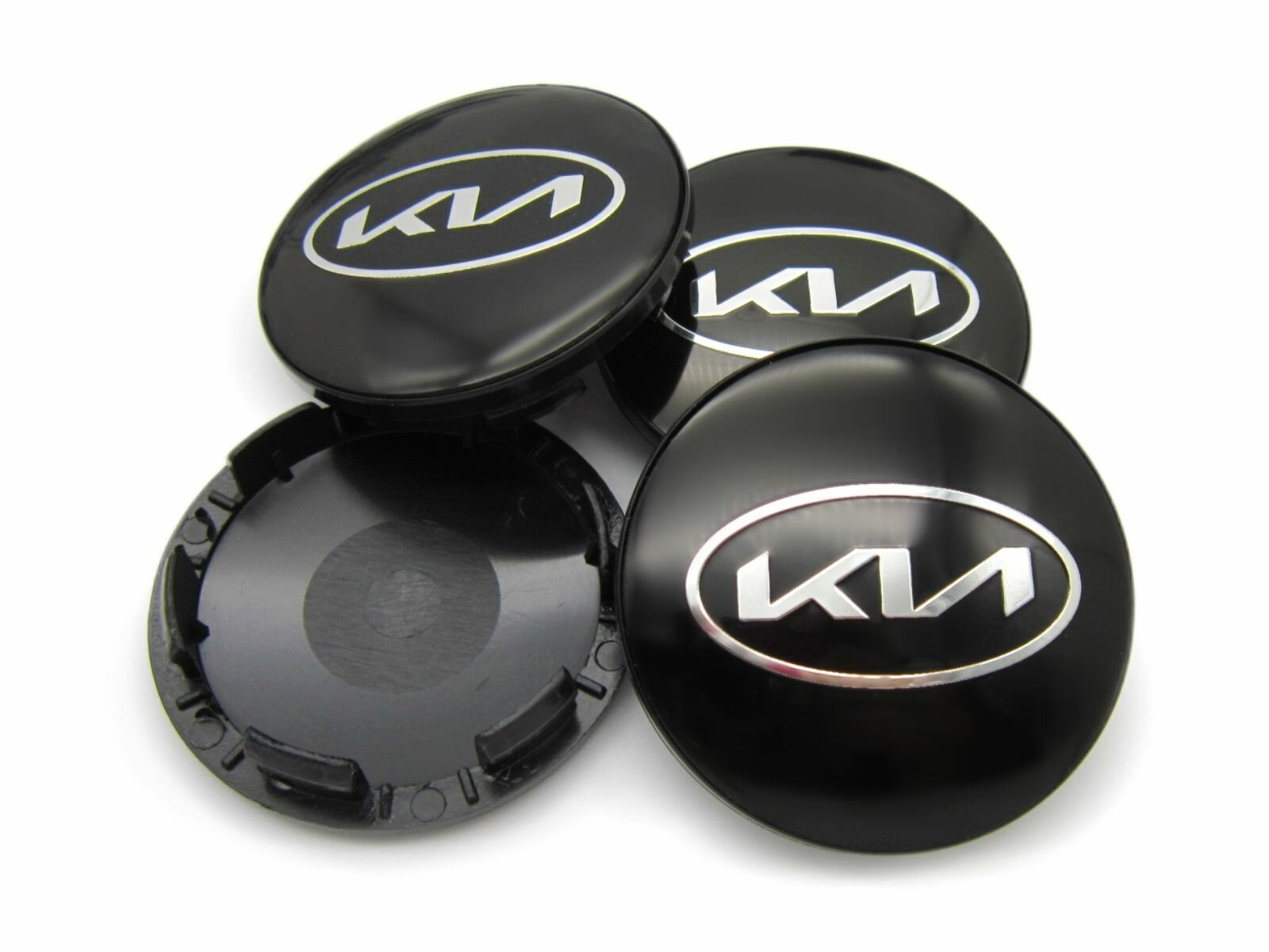 Колпачки заглушки на литые диски КиК Kia new овал 62/55/10 мм, 4 колпачка