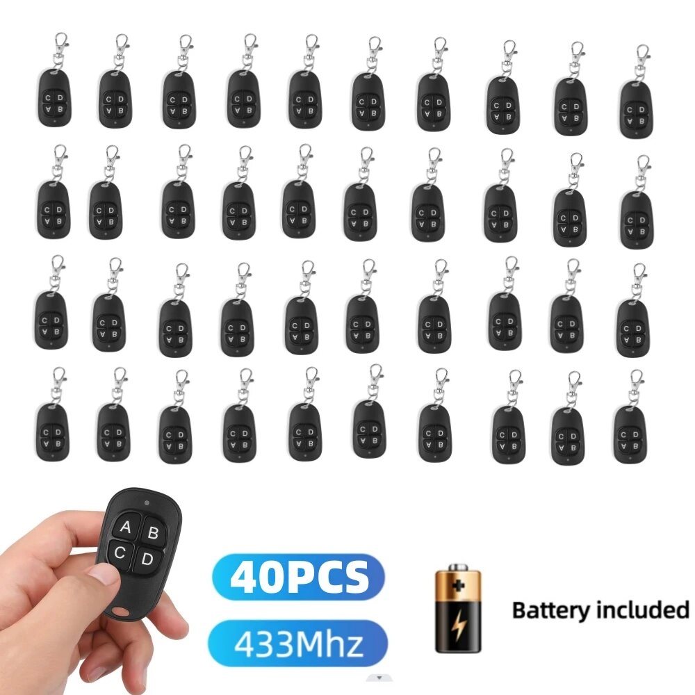 40PCS Беспроводной радиопульт 433МГц черный