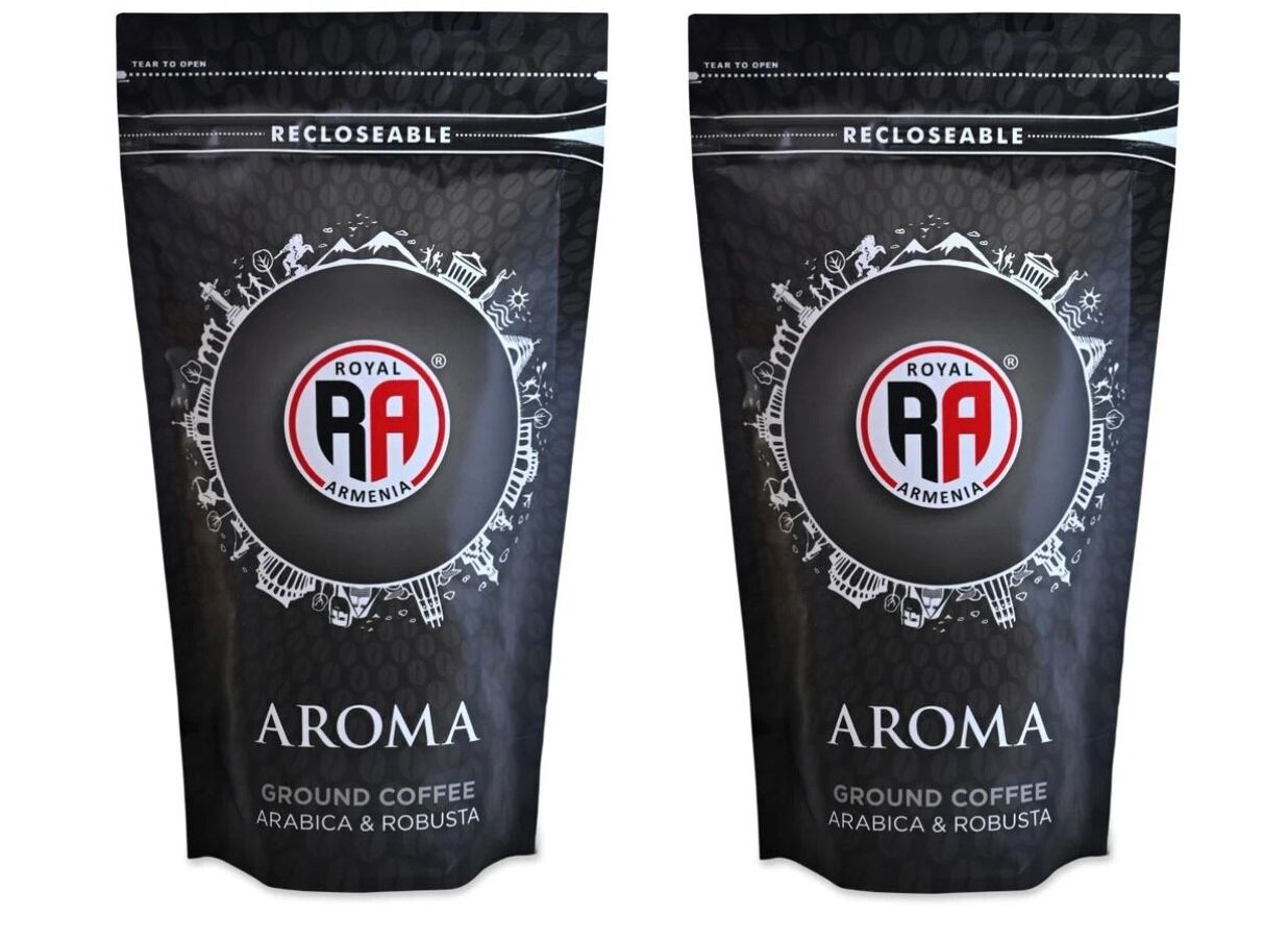 Кофе натуральный молотый с кофеином Royal Coffee RA Aroma, 100 г, 2 шт.