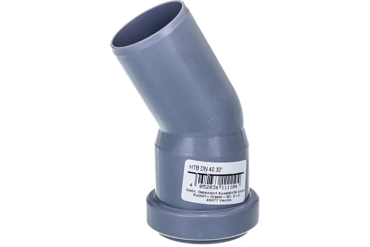 Отвод однораструбный 30° HTB 40 Ostendorf 111110 для промышленного трубопровода