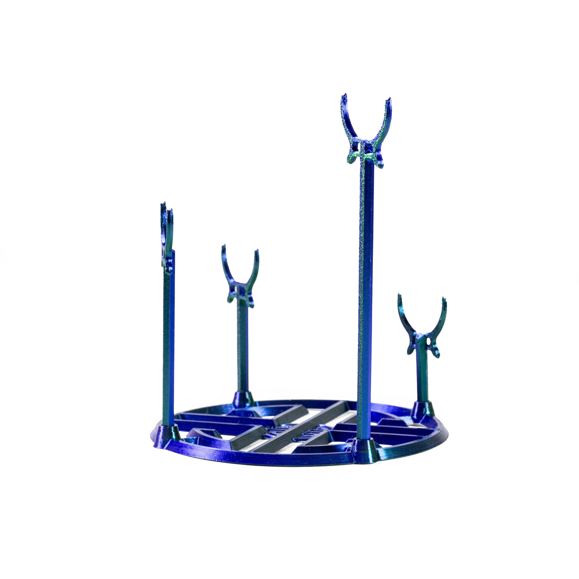 Подставка для дракона и шарнирных фигурок, зеленая с синим, 3D печать