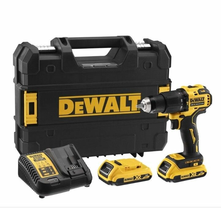 Шуруповерт аккумуляторный ударный "DeWalt" DCD709D2T-QW (18В, Li-Ion, BL,2.0Ач, 2-х ск,2акк)
