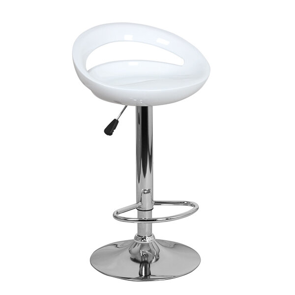 Барный стул Эколайн Диско, для улицы, пластик/металл, поворотный, белый