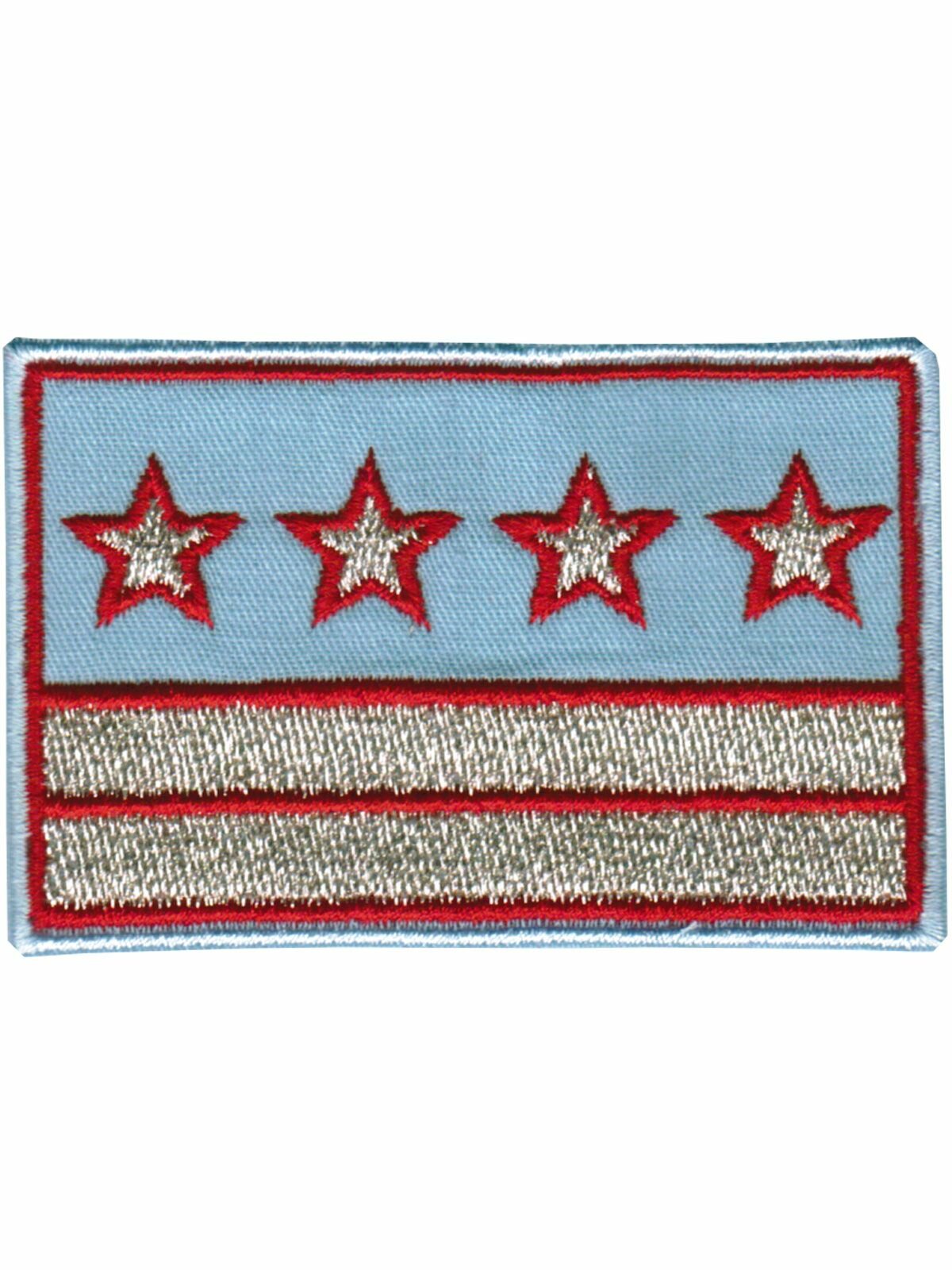 Нашивка РЖД две полосы четыре звезды голубая
