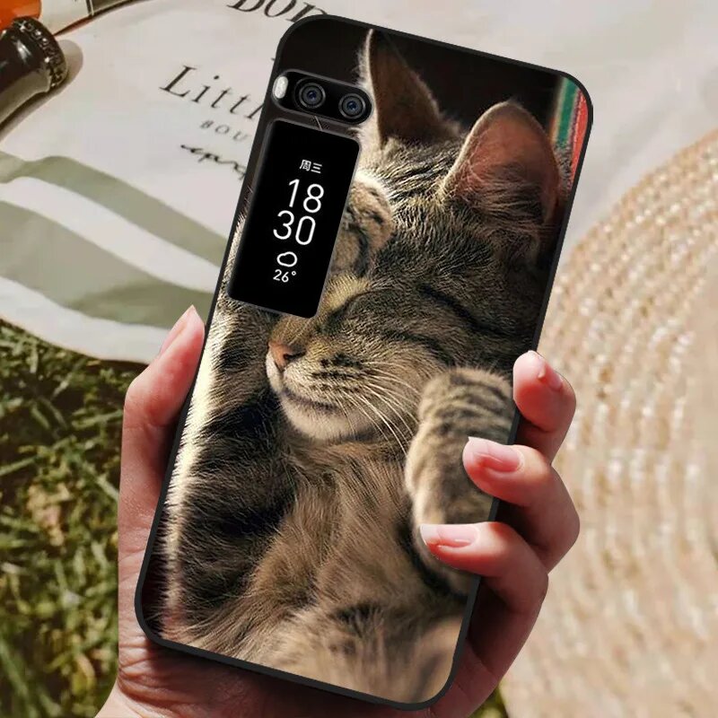 Чехол для Meizu Pro 7 с котом, силикон, цвет 19