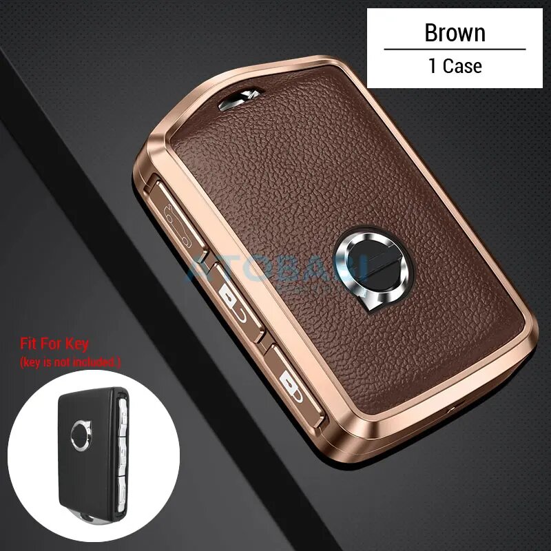 Кожаный чехол для ключа Volvo Brown-1 Case