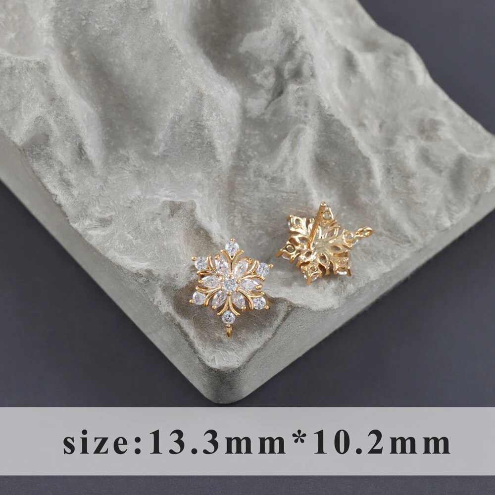 GUFEATHER M1120 набор для изготовления сережек из позолоченной меди с цирконами 6 шт M112002