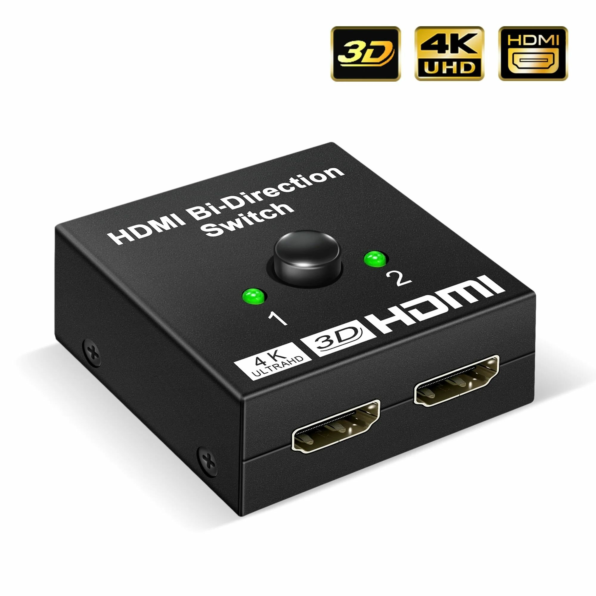 Hdmi Switcher Два входа и один выход 4K Hd Компьютер Аудио и видео Двунаправленное преобразование Разветвитель экрана