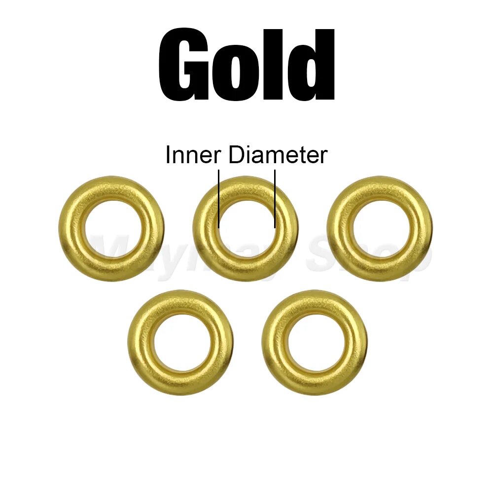 Металлические люверсы 4/5/6/8/10/12 мм Multicolor Gold, 10mm 40pcs