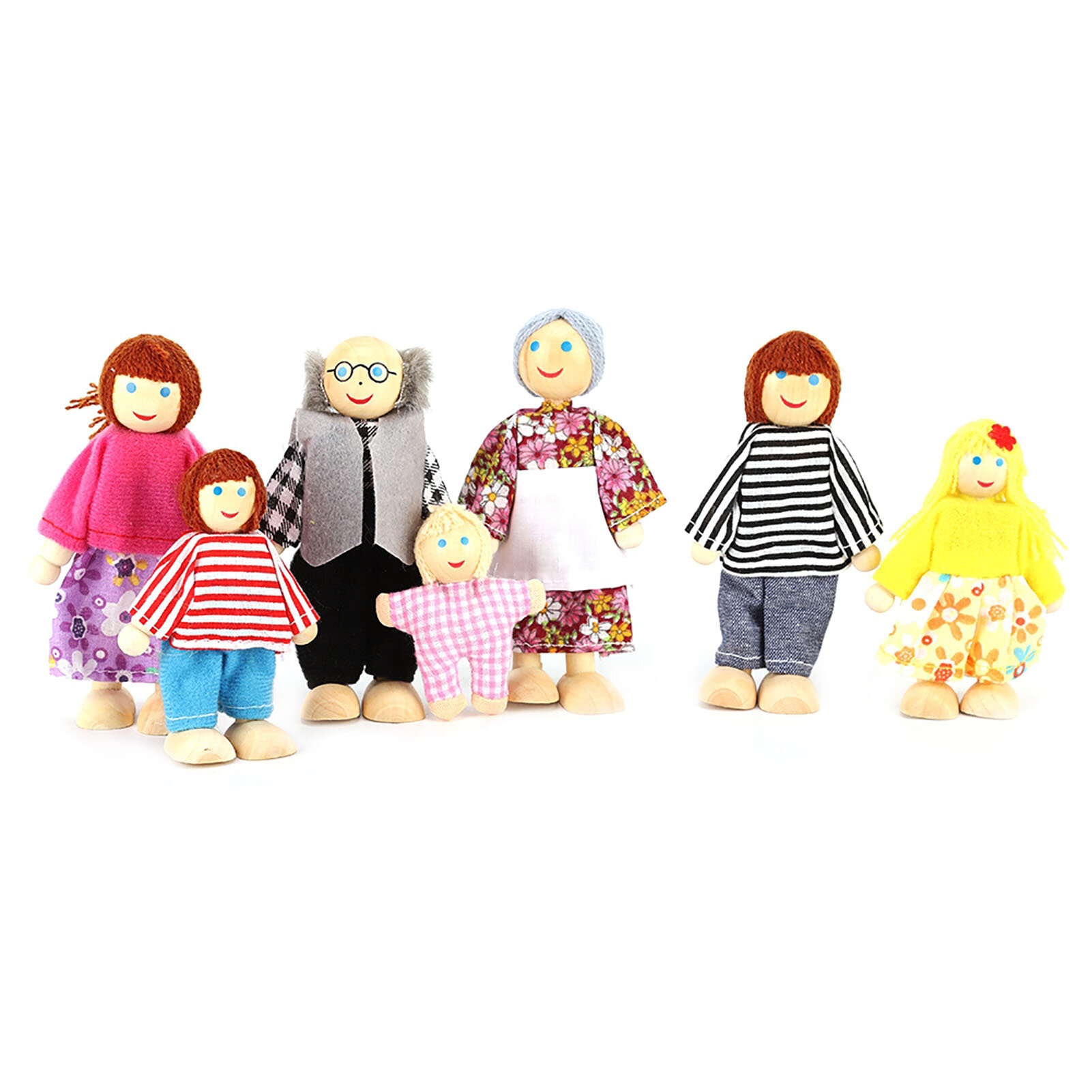 Детские театральные куклы, аксессуары, детские игрушки, подарок, игра, мультяшные пальчиковые куклы (семья из семи штук)