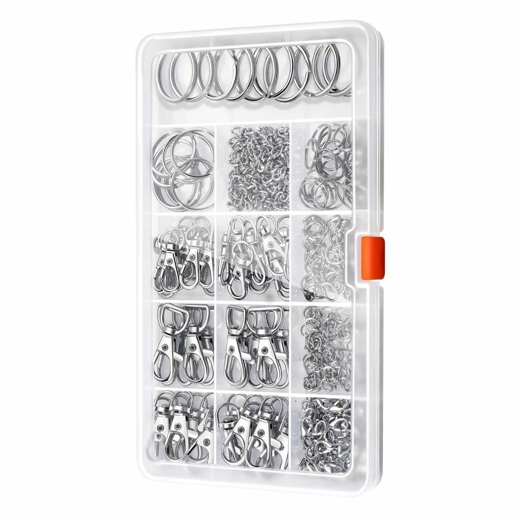 265 шт, металлические брелки-кольца с вращающимися пружинными крючками, принадлежности для рукоделия, материал из сплава изготовления ювелирных изделий своими руками