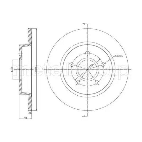 METELLI 23-1242C (1704765) диск тормозной задний\ Ford (Форд) Focus (Фокус) 1.0-2.0 / 1.6d / 2.0d 10 (Комплект 2 штуки)