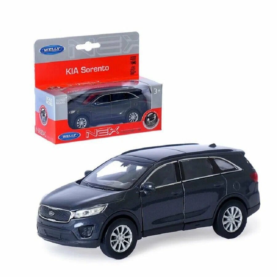 Модель машины Welly 1:38 Kia Sorento, пруж. мех, цвет Чёрный, 43710w