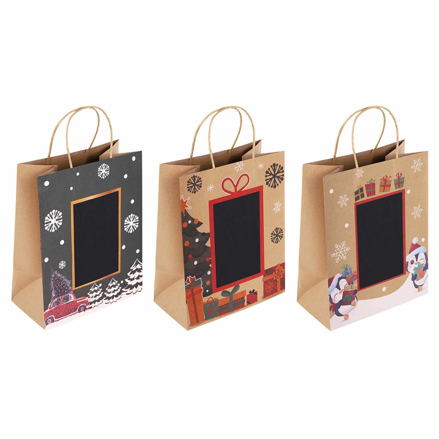 Пакеты подарочные Золотая сказка 6 штук, 21х14х26 см, скретч-слой + стилус "NY Kraft"