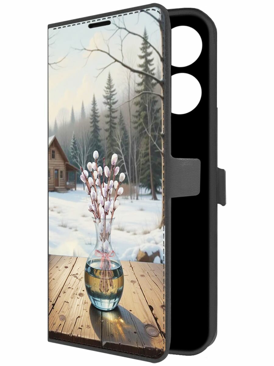 Чехол-книжка Krutoff Eco Book для INFINIX Smart 7 Верба (черный)