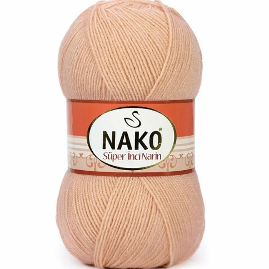 Пряжа Nako SUPER INCI NARIN 3164 персик (5 мотков)