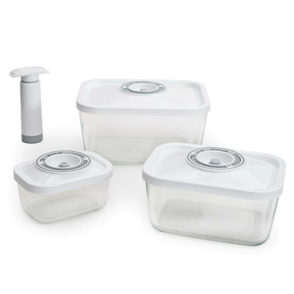 Набор контейнеров для вакуумных упаковщиков Status VAC-Glass-Set White