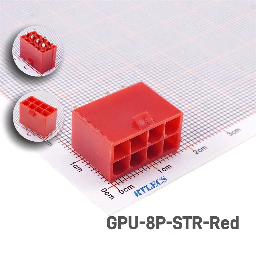 Разъёмы PCI Express для видеокарты RTLECS GPU8P-x 5 шт. Straight Red