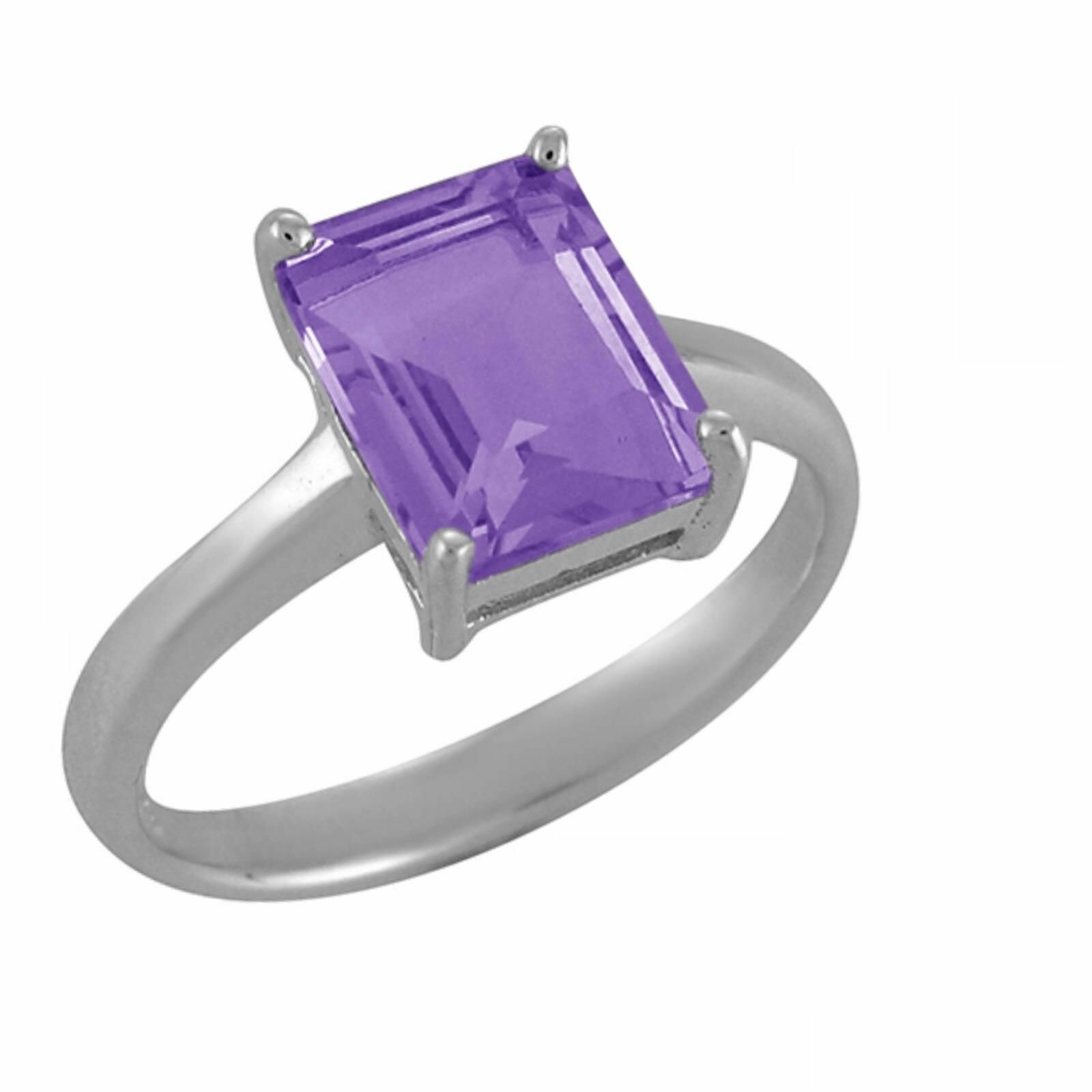 Кольцо тонкое, серебро, 925 проба, родирование, аметист