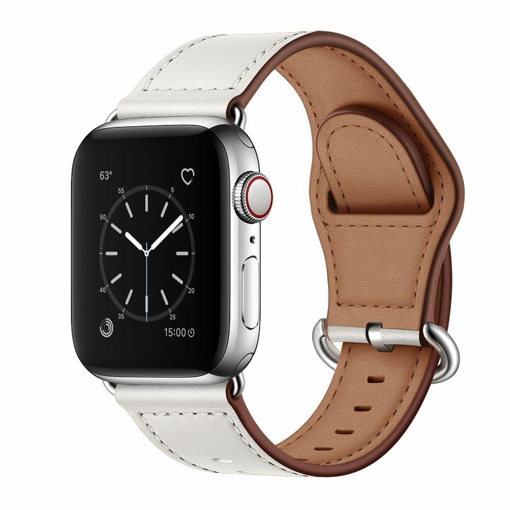 Ремешок из натуральной кожи для Apple Watch 42-44-45-49мм, браслет из кожи для часов Apple Watch series 1-9-Ultra-SE сменный ремешок кожаный браслет