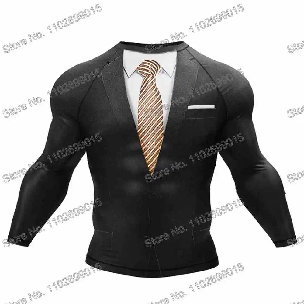 Черный смокинг Серфинг Плавание Дайвинг Футболка Облегающая Длинный рукав Сыпь XL, Golden Tie