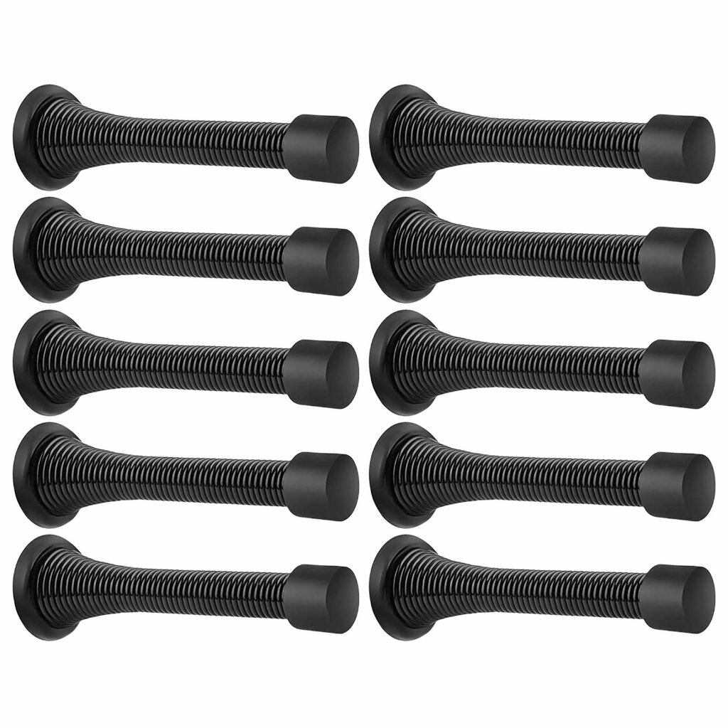 (1 упаковка) 10 деталей дверного ограничителя с американской пружиной диаметром 7,6 см-черного цвета