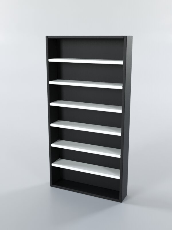 Стеллаж для нейл баров навесной №1, Черный+Белый. Производитель товара - компания Westcom.