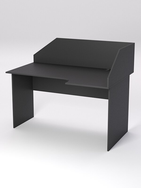 Стол эргономичный офисный СЭ-20 (правосторонний) с экраном, Черный