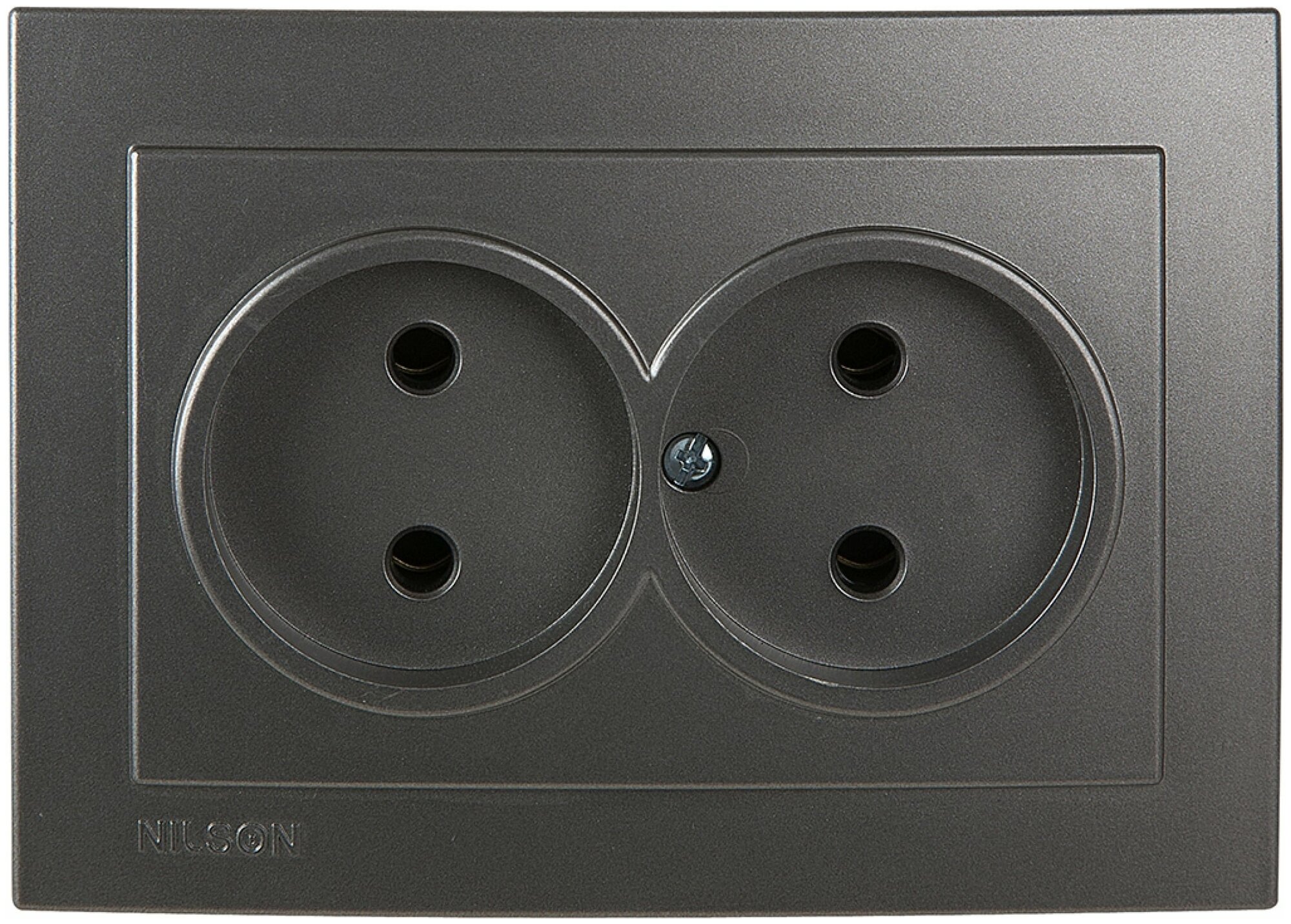 Розетка 2СП антрацит NILSON TOURAN metallic, 24161024