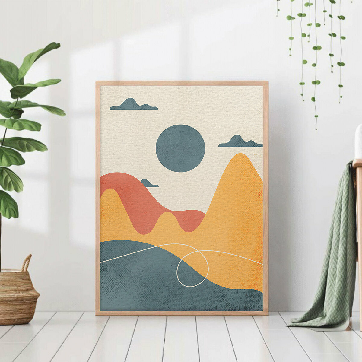 Постер "Абстрактный пейзаж" 40х50 см без рамки на стену для интерьера