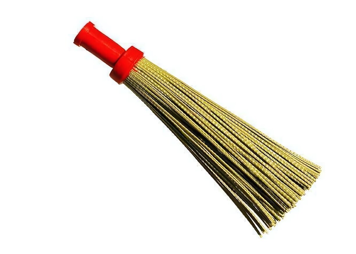 Метла круглая жесткая 10*33см для уличной уборки, пластиковая, зеленые щетинки