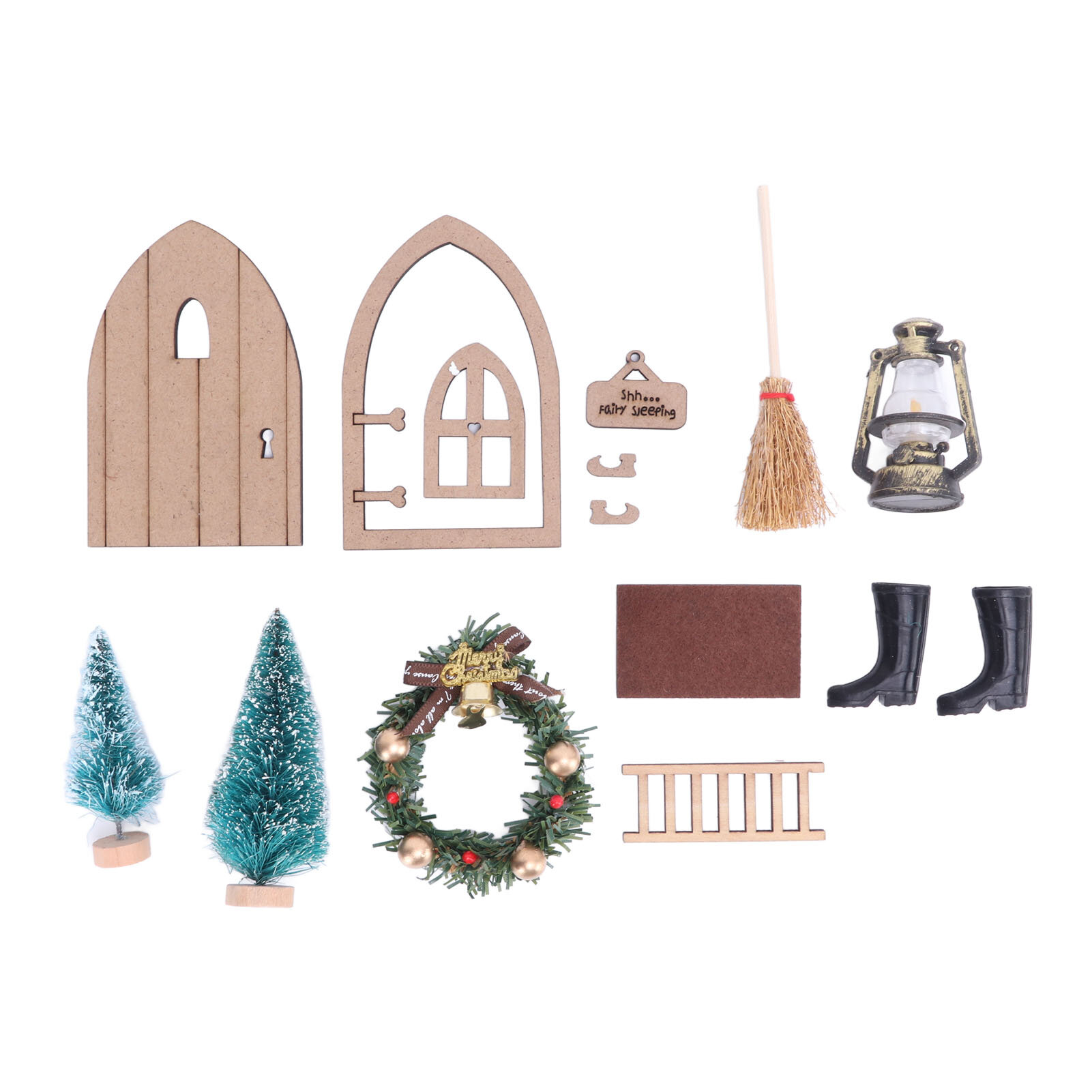 Набор для сборки сказочной двери для кукольного домика: безопасная, прочная деревянная, яркие цвета, высококачественная имитация рождественской двери для кукольного домика в масштабах 1:12 и 1:6 (сделай сам).