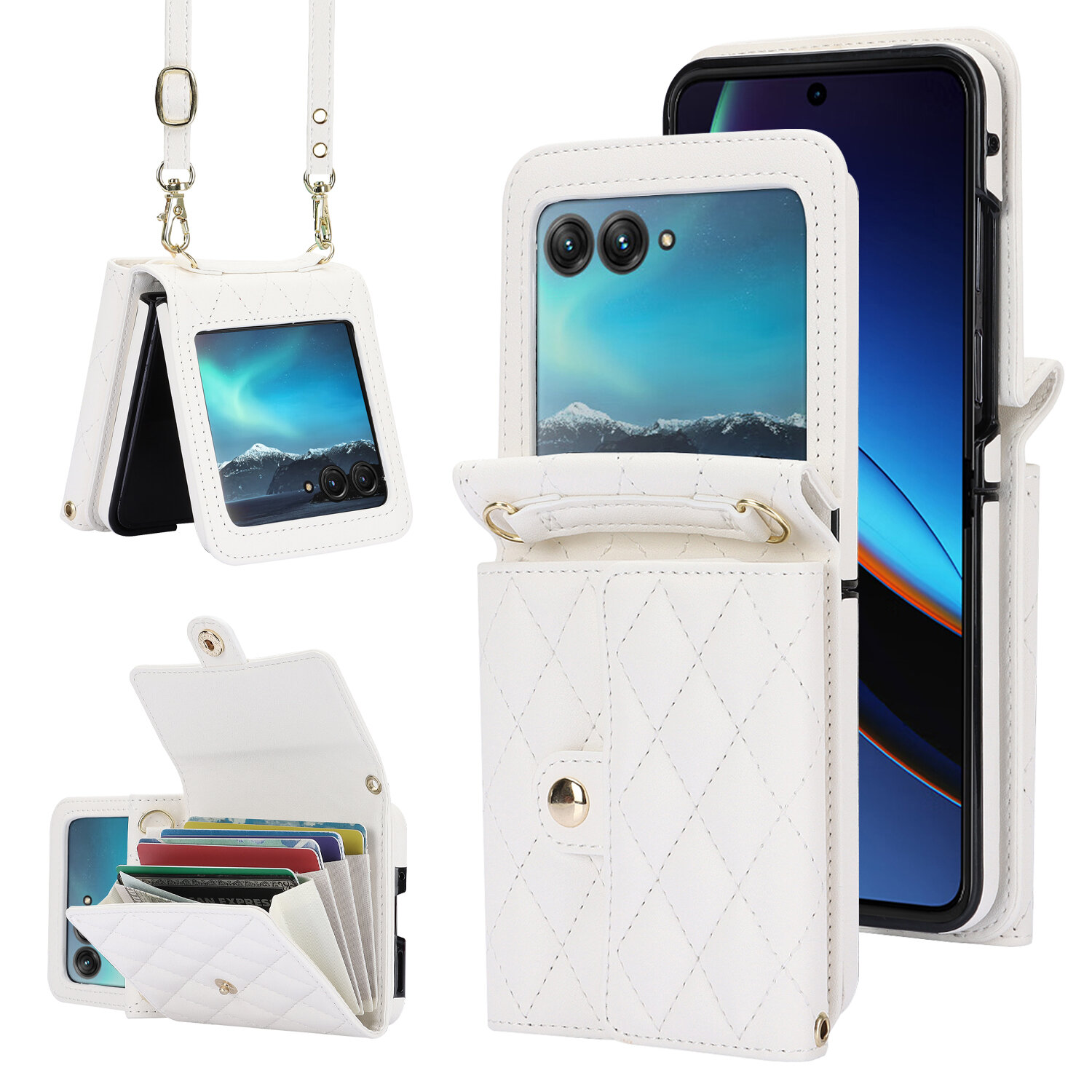 Подходит для Motorola Razr 50 / Моторола Разр 50 Модный Чехлы для телефонов, Кошелек премиум-класса, кожаный чехол для мобильного телефона, Motorola Moto 50, подставка, soft touch,360° Полная защита,