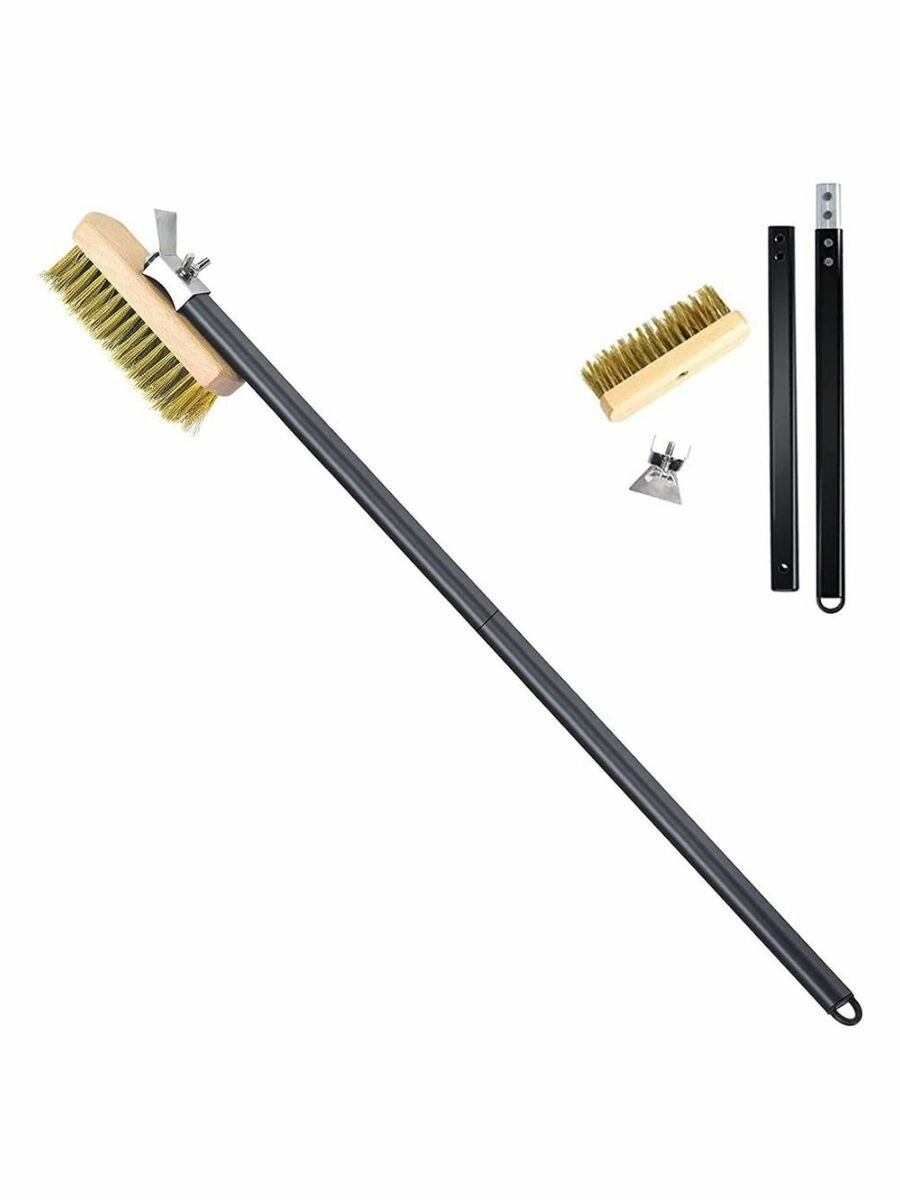 Медная щетка со скребком для пиццы, гриля, духовки, печи и хоспер