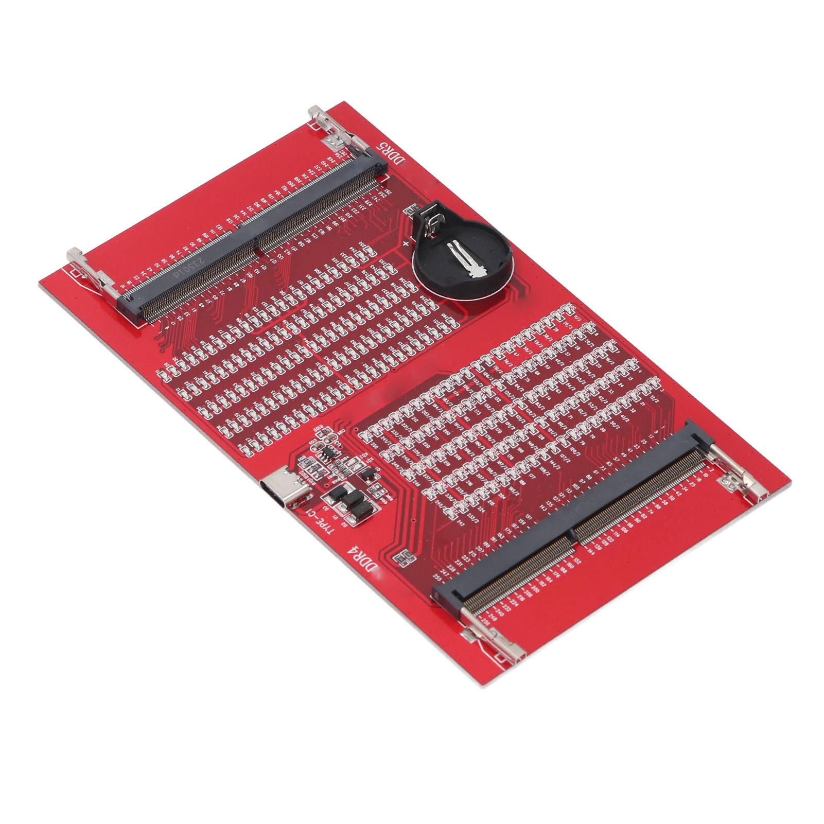 Тестер оперативной памяти DDR4 DDR5 2 в 1 слот диагностический анализатор для ноутбука со светодиодной подсветкой красного цвета