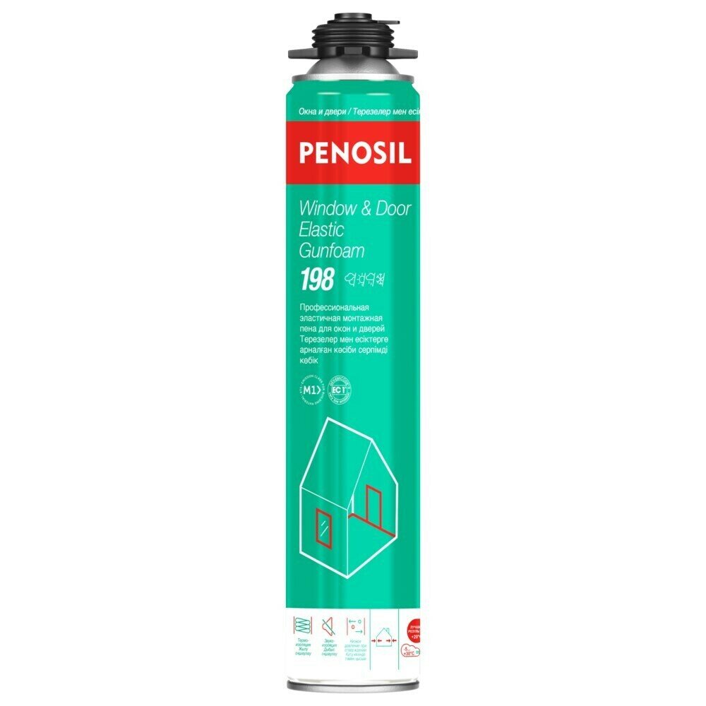 Пена монтажная профессиональная Penosil Window & Door Elastic Gunfoam 198 всесезонная 800 мл
