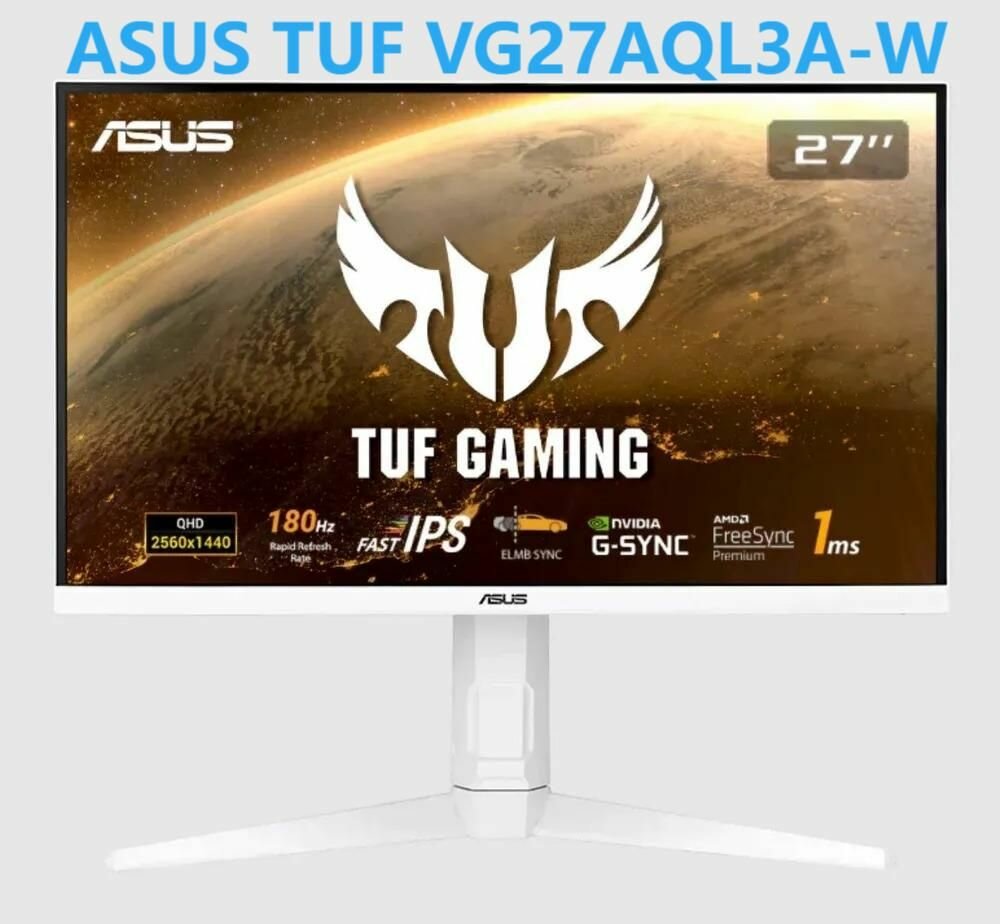ASUS 27" Монитор TUF VG27AQML1A-W 1ms 2K 260Hz HDR400 Fast IPS G-sync FreeSync
