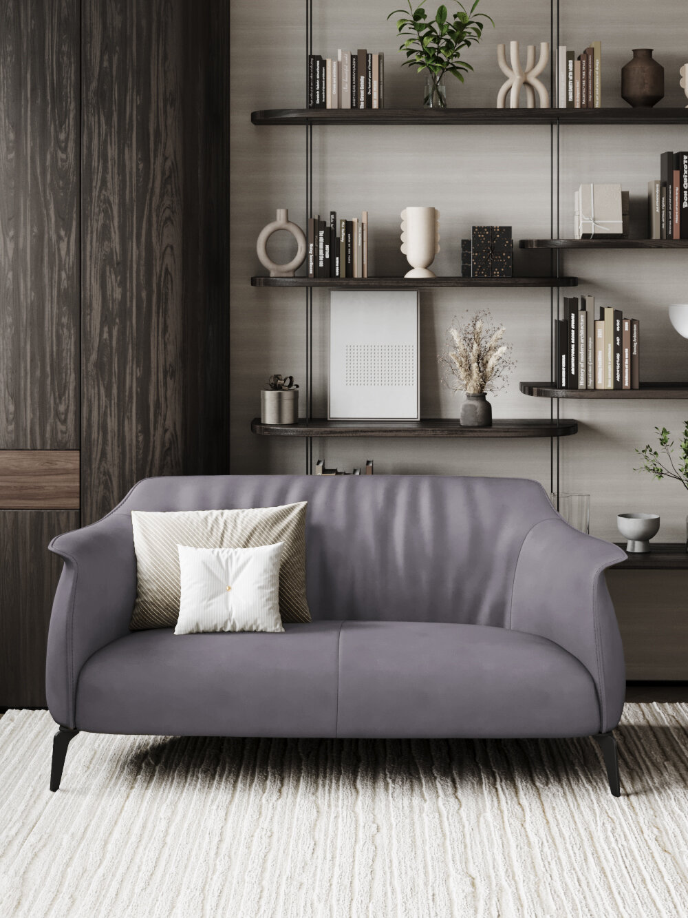 Диван дизайнерский BELLO, замша, цвет MUSK 980 144 х 63 х 79 см