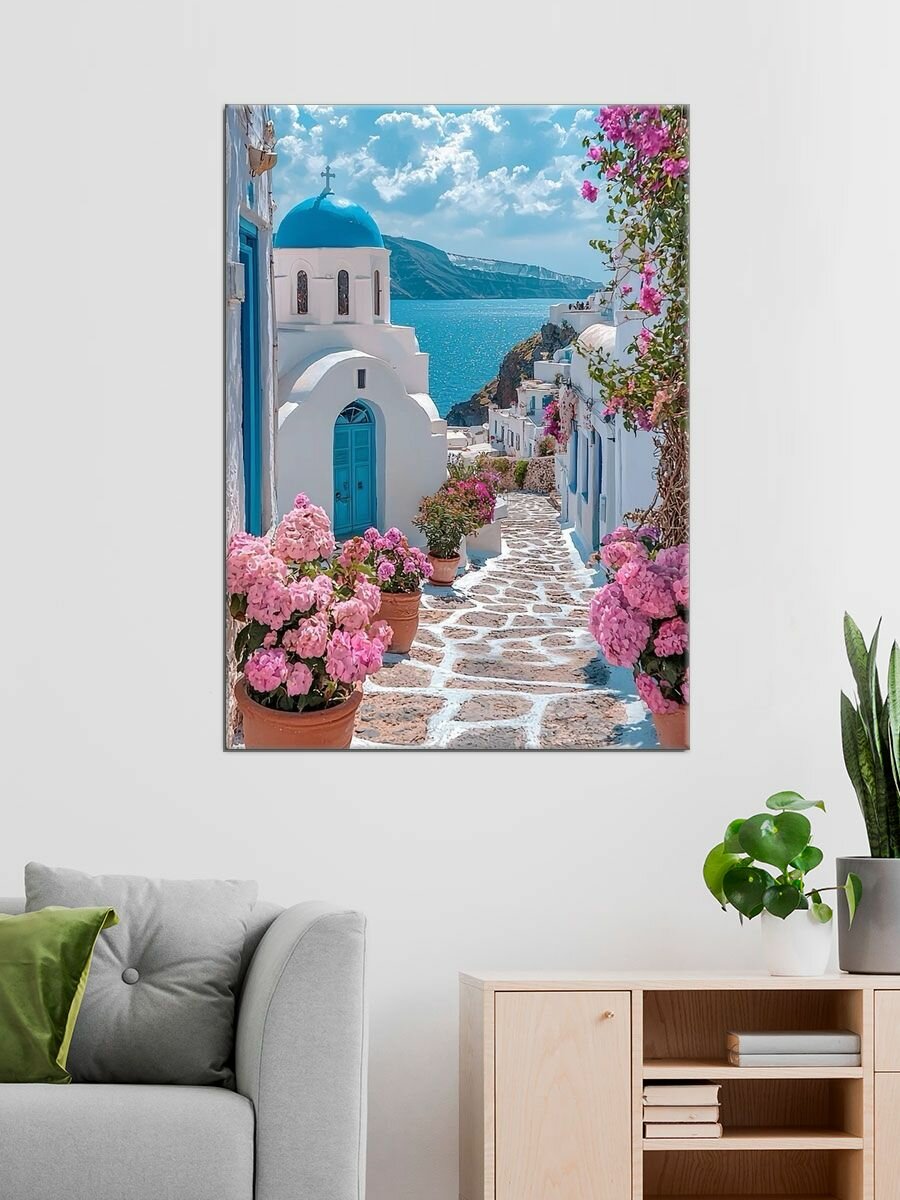 Картина на стену "Море Санторини", 50х70 см
